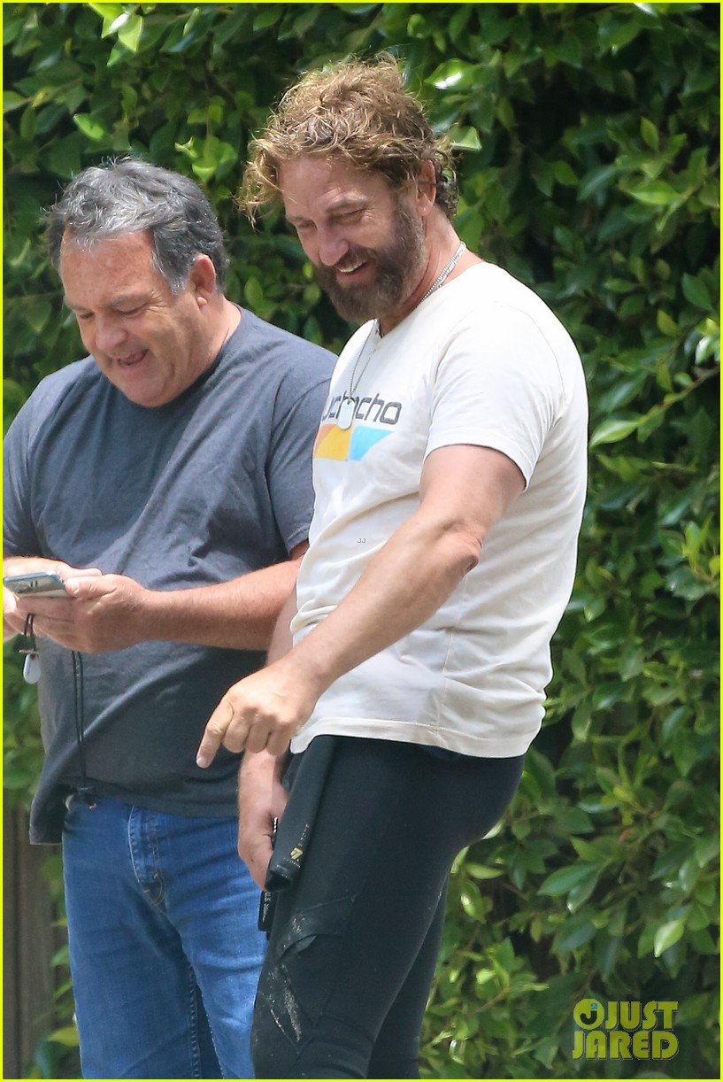 Gerard Butler Hits the Beach with Joel Kinnaman Again for Another Surf ...