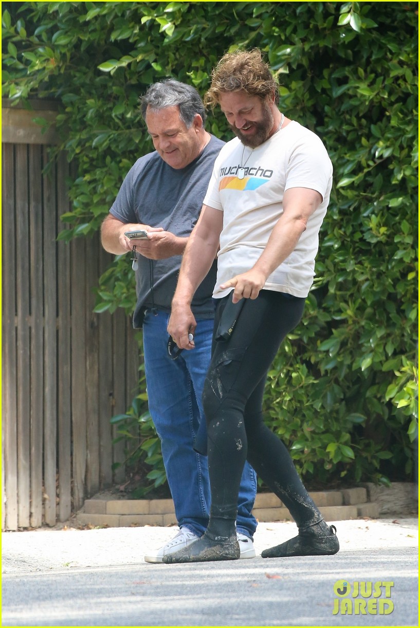 Gerard Butler Hits the Beach with Joel Kinnaman Again for Another Surf ...