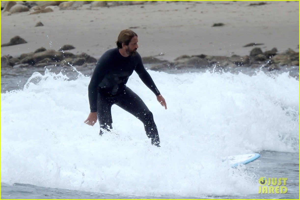 Gerard Butler Puts On His Skintight Wetsuit for a Day of Surfing: Photo ...