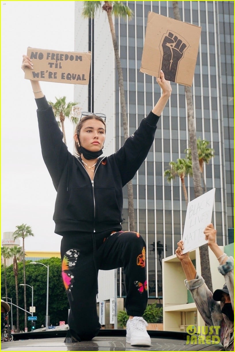 Madison Beer Holds Up Signs While Attending George Floyd Protests ...