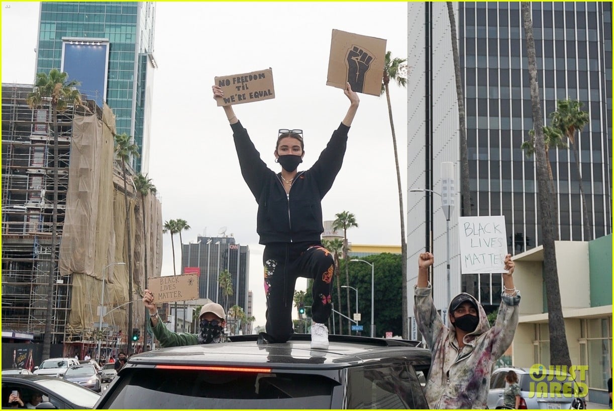 Madison Beer Holds Up Signs While Attending George Floyd Protests ...