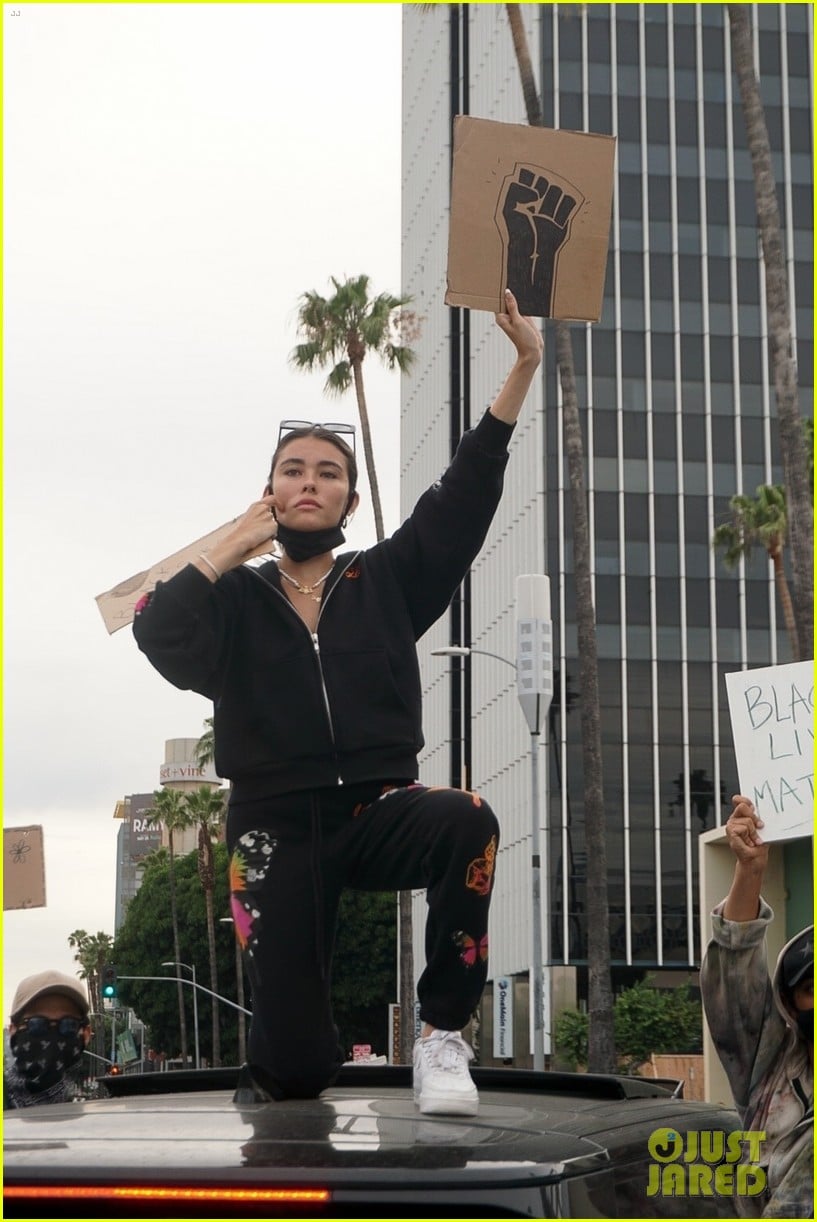 Madison Beer Holds Up Signs While Attending George Floyd Protests ...