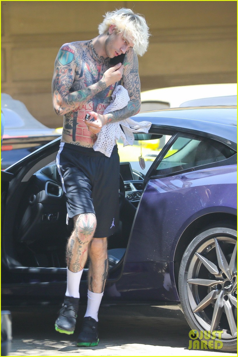 Machine Gun Kelly Shows Off His Tattoos After Leaving Megan Fox's House ...