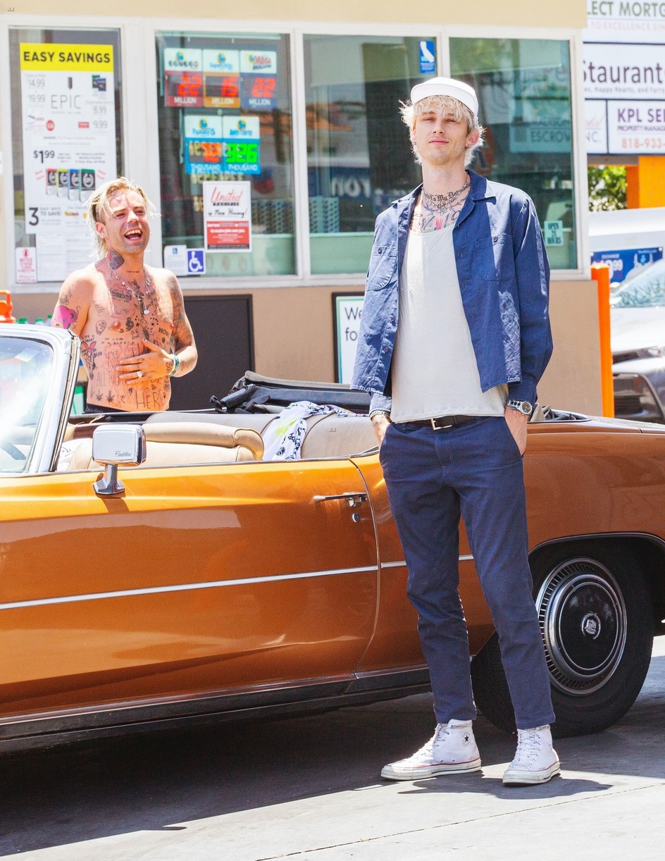 Machine Gun Kelly Jumps Off Car Door While Out With Mod Sun After Megan ...