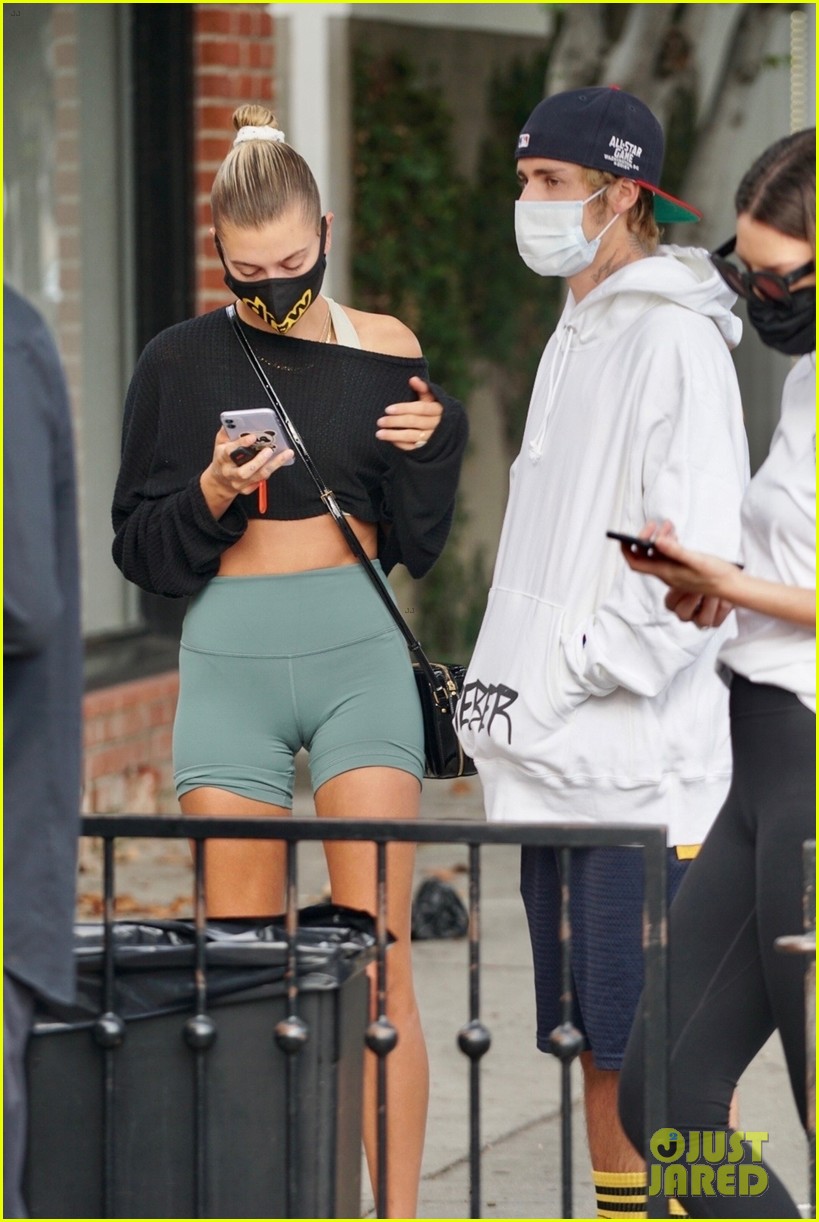 Justin & Hailey Bieber Show Cute PDA While Stepping Out for Breakfast ...