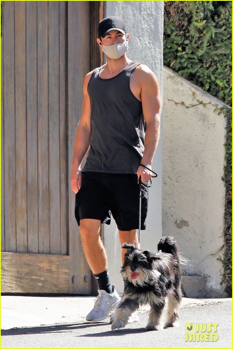 Chace Crawford Bares His Muscles While Walking His Dog in a Tank Top ...