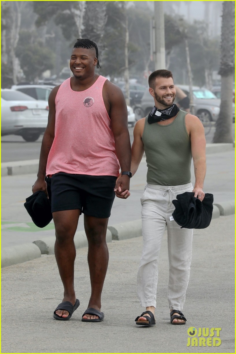 NFL Player Ryan Russell Flaunts PDA with Boyfriend Corey O'Brien During ...