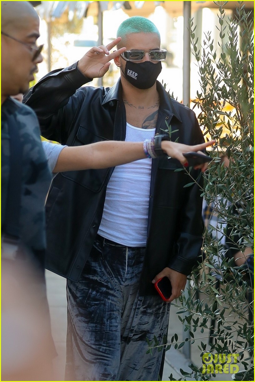 Maluma Shows Off Teal-Dyed Hair While Out to Lunch in WeHo: Photo ...