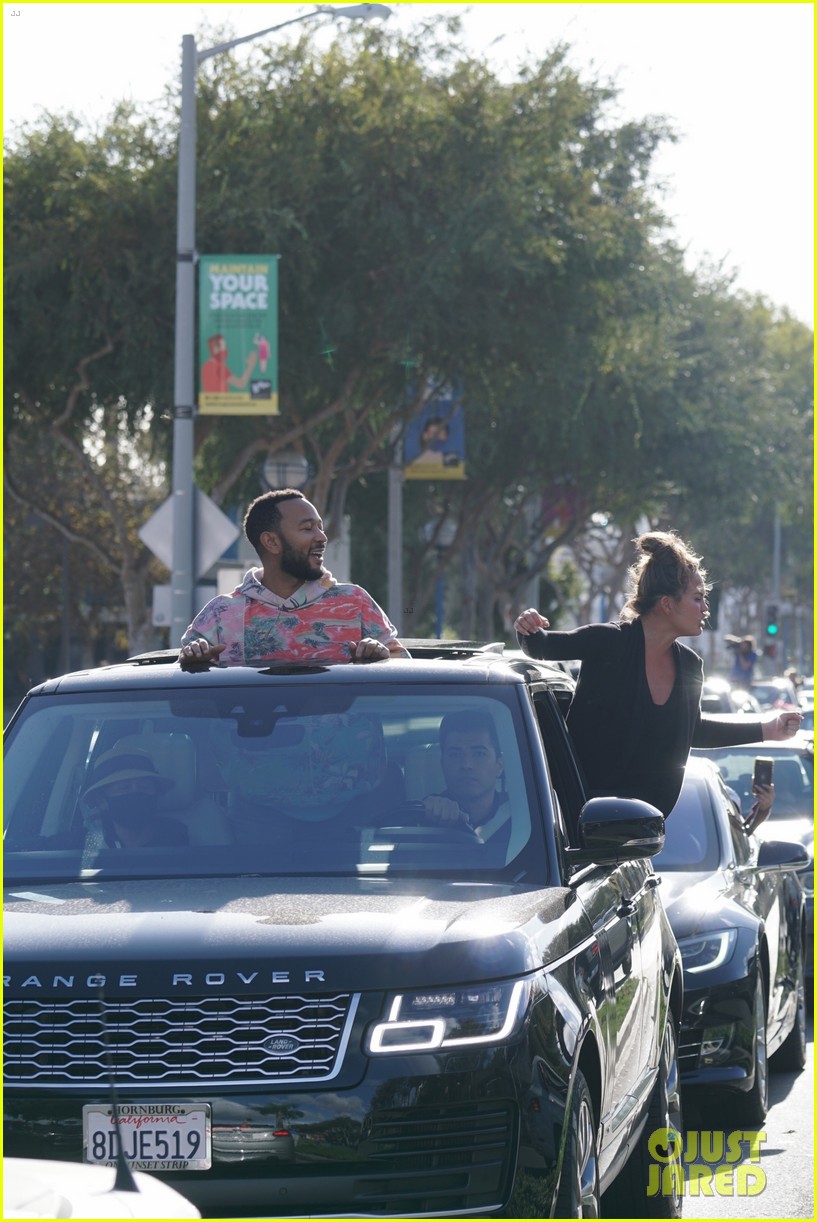 Chrissy Teigen & John Legend Hang Out of Their Car to Celebrate Biden's ...