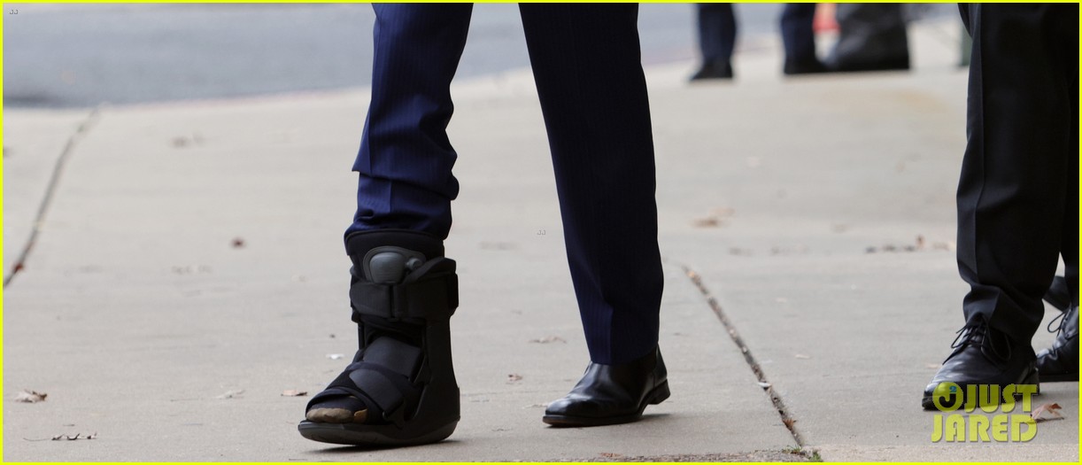 Joe Biden Wears Walking Boot After Suffering Fracture in Foot: Photo ...