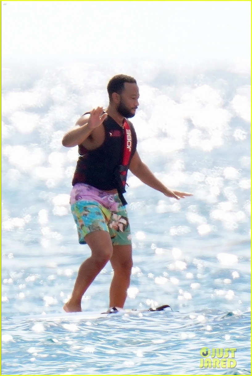 Chrissy Teigen & John Legend Rock Colorful Bathing Suits During Day Out ...