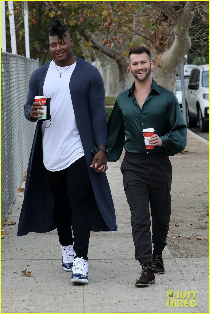 NFL Player Ryan Russell Gets a Kiss From Boyfriend Corey O'Brien While ...