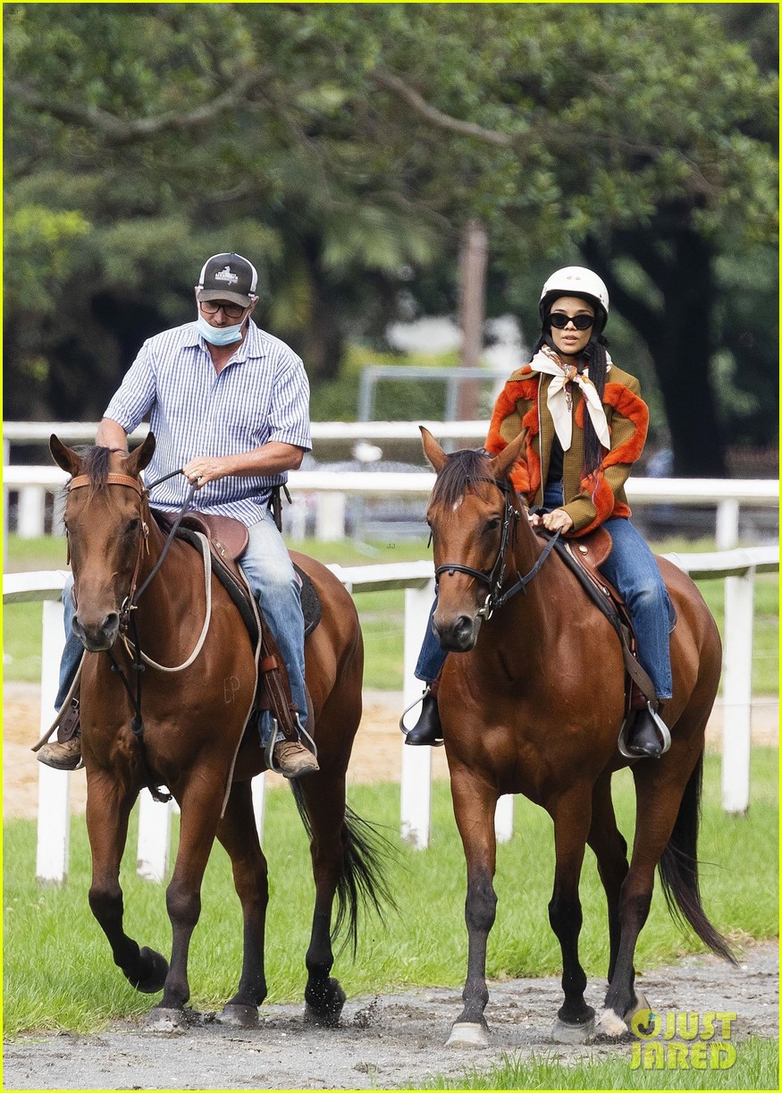 Tessa Thompson is All Smiles During Horseback Riding Lesson!: Photo ...