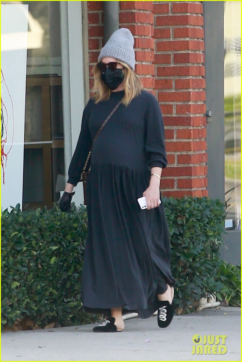 Ashley Tisdale Dresses Her Baby Bump in All Black While Out Shopping ...