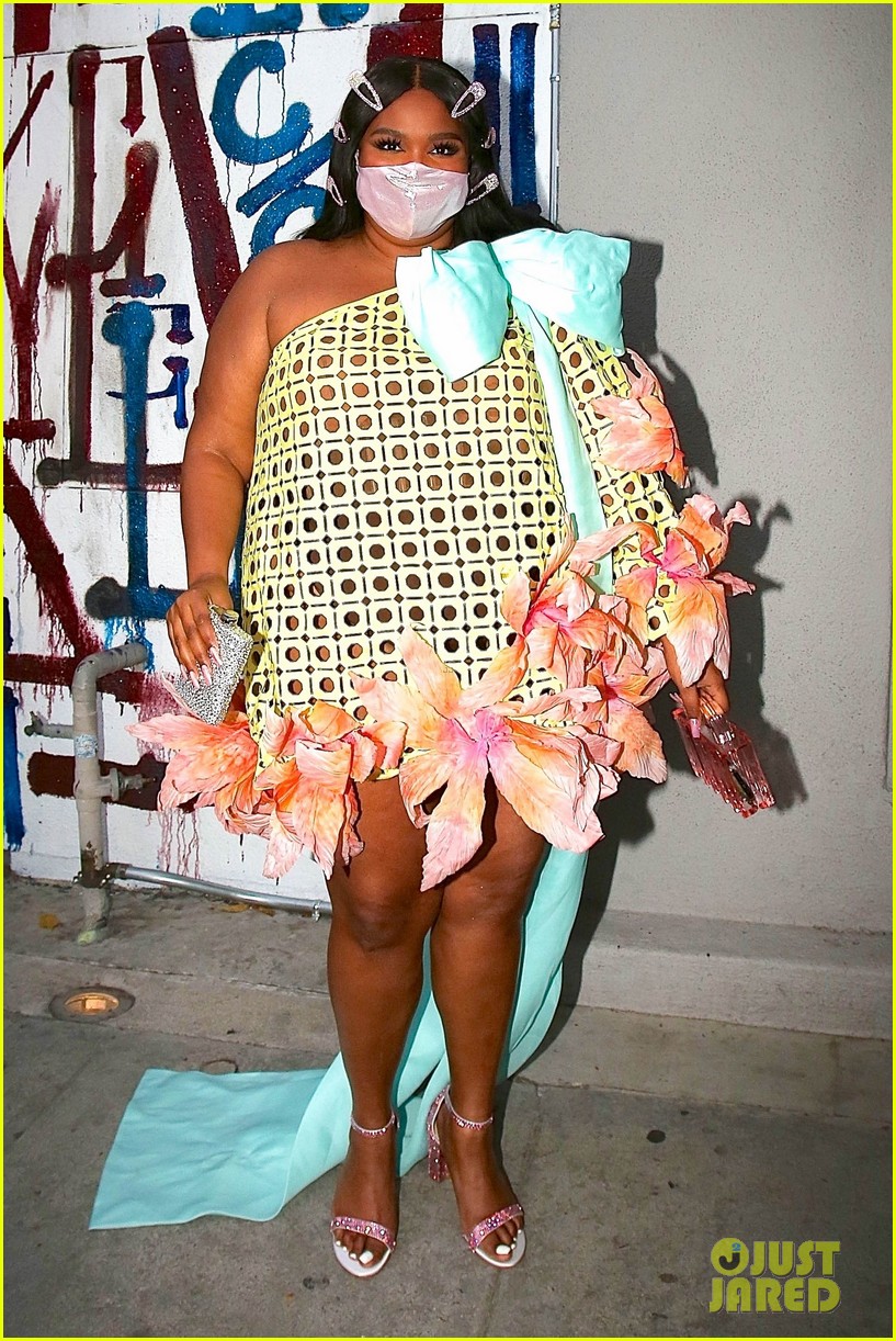 Lizzo Carries a Bedazzled Flask While Arriving at Grammys 2021 After ...