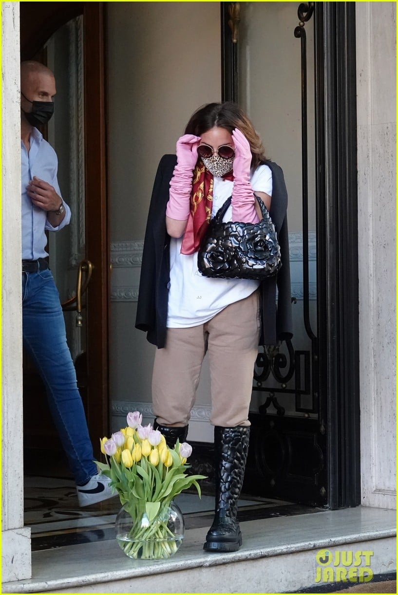 Lady Gaga Tosses Flowers to Fans While Leaving Hotel in Rome After ...