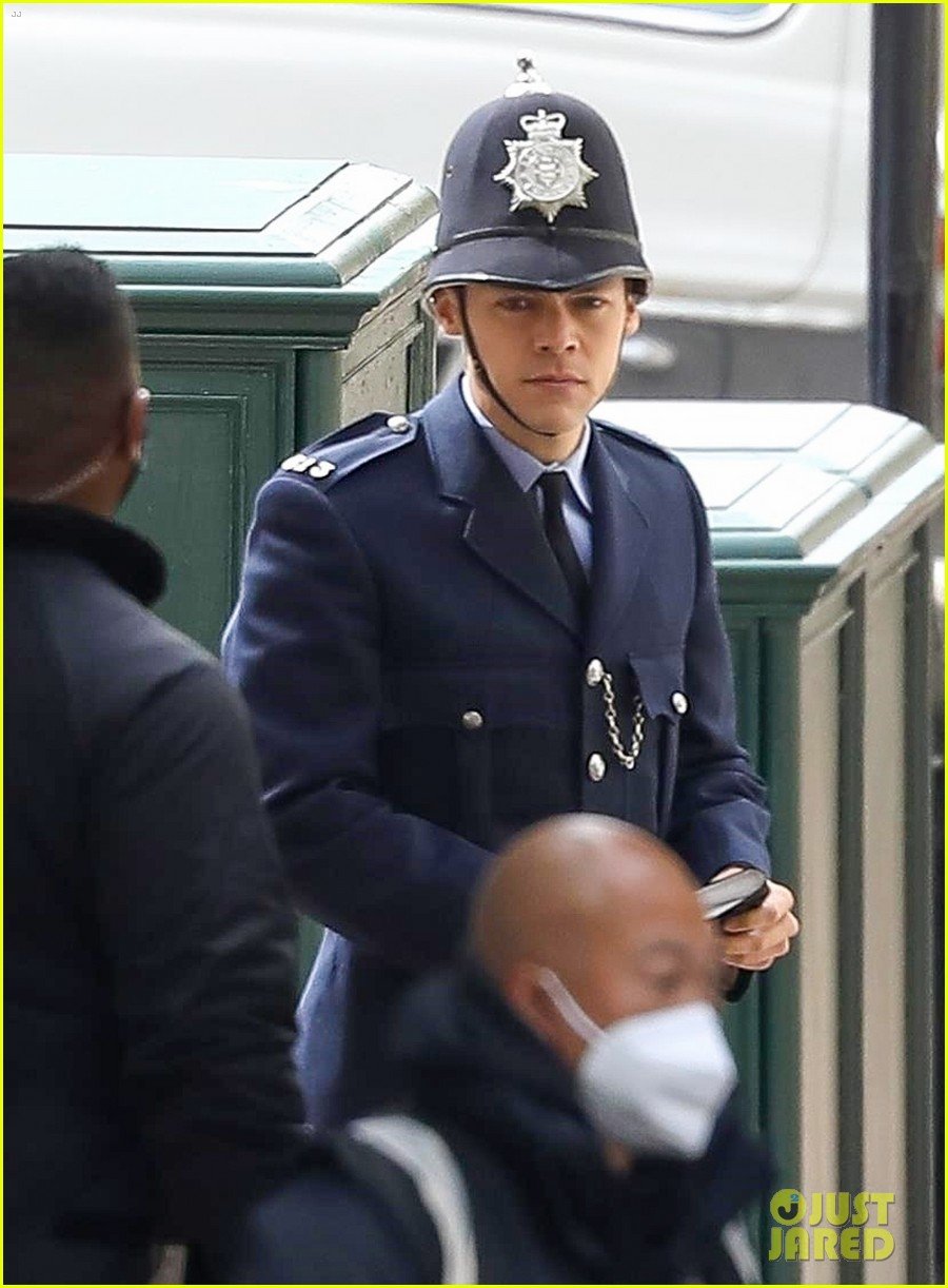 Harry Styles Photographed in Full Police Uniform on 'My Policeman' Set ...