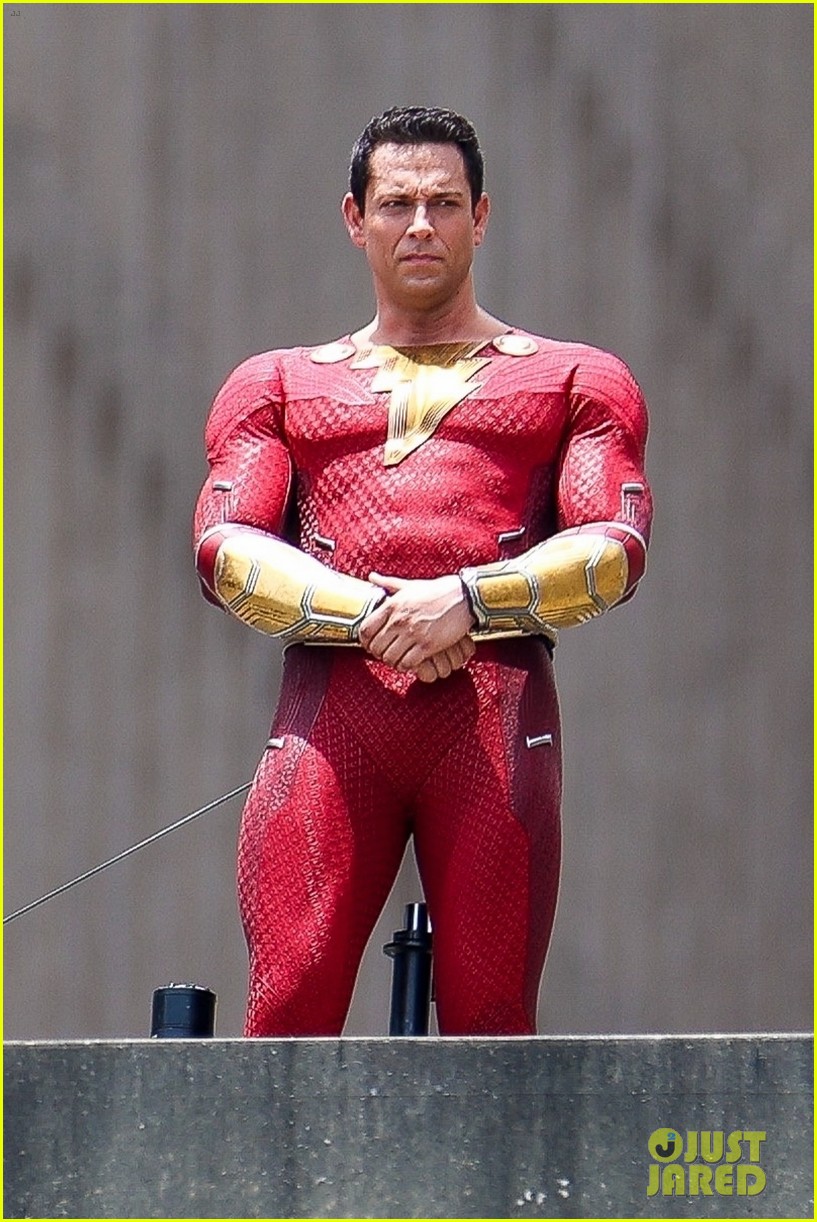 Zachary Levi Suits Up in His Brand New Superhero Costume for First 'Shazam 2' Set Pics!: Photo ...