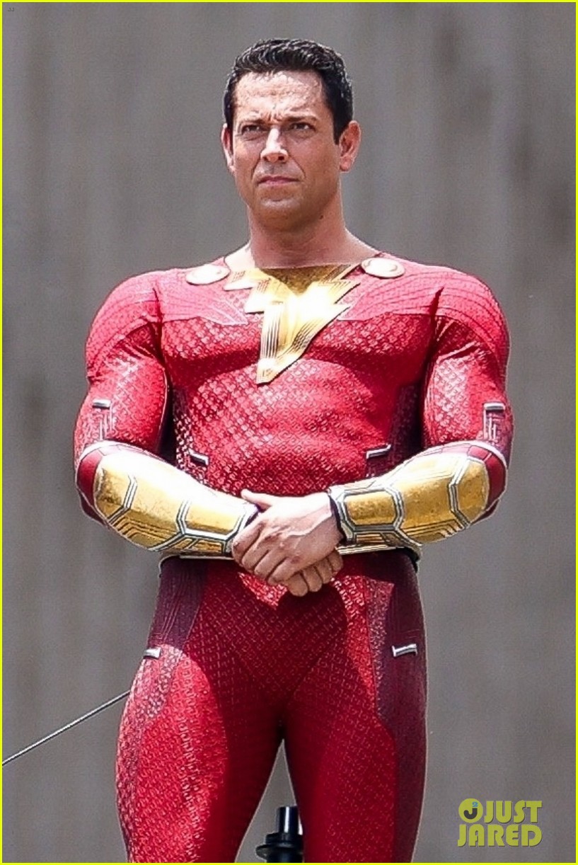 Zachary Levi Suits Up in His Brand New Superhero Costume for First 'Shazam 2' Set Pics!: Photo ...