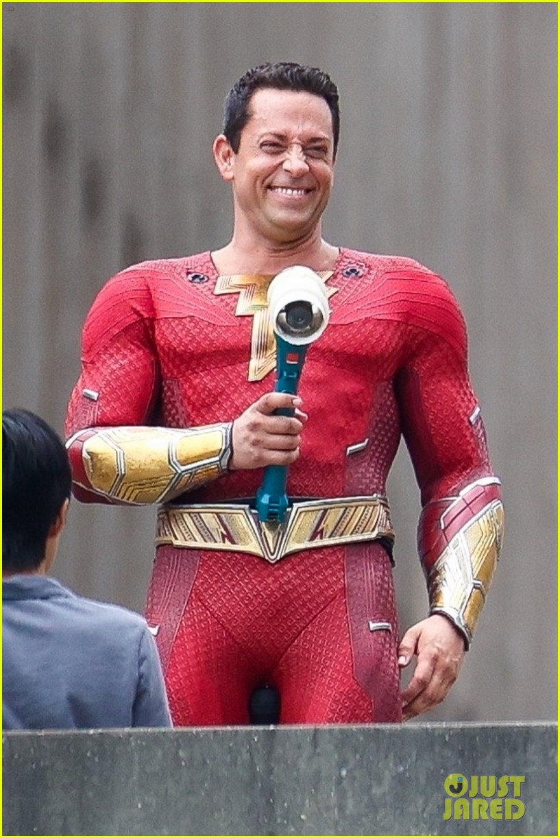 Zachary Levi Suits Up in His Brand New Superhero Costume for First 'Shazam 2' Set Pics!: Photo ...