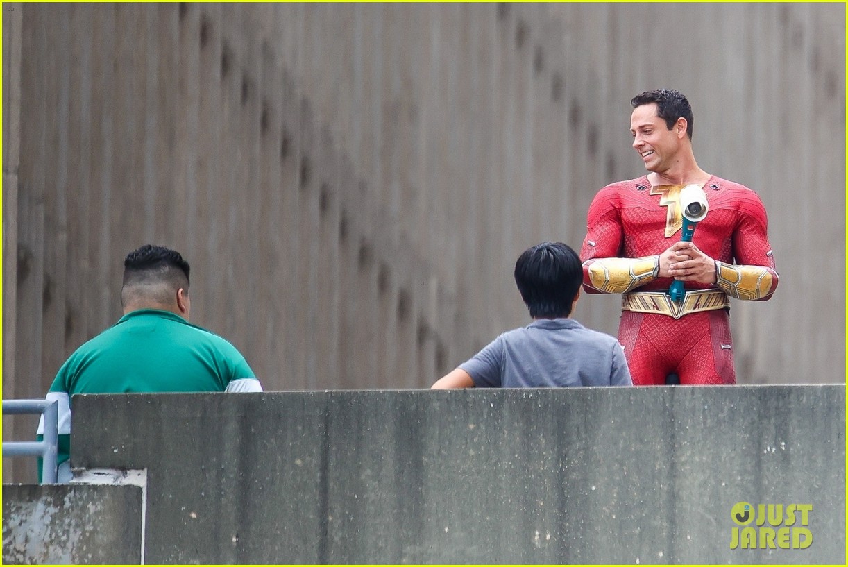 Zachary Levi Suits Up in His Brand New Superhero Costume for First 'Shazam 2' Set Pics!: Photo ...