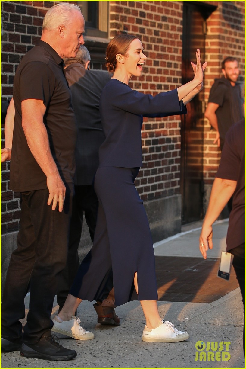 Emily Blunt Spotted at 'Colbert' Studio in NYC, Talks About Secret to ...