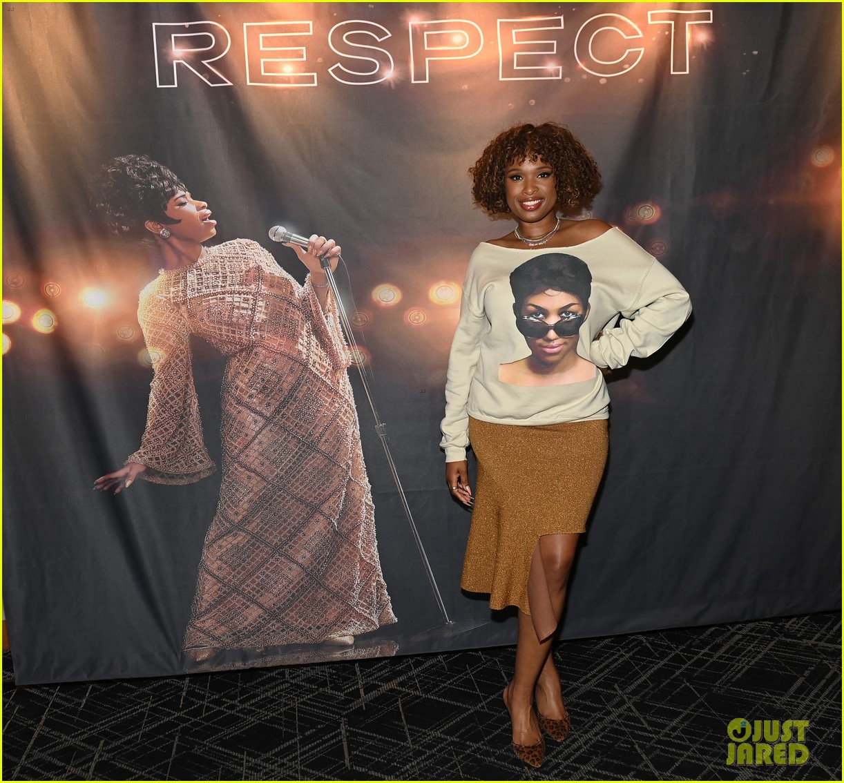Jennifer Hudson Wears Aretha Franklin Shirt to 'Respect' Screening in ...