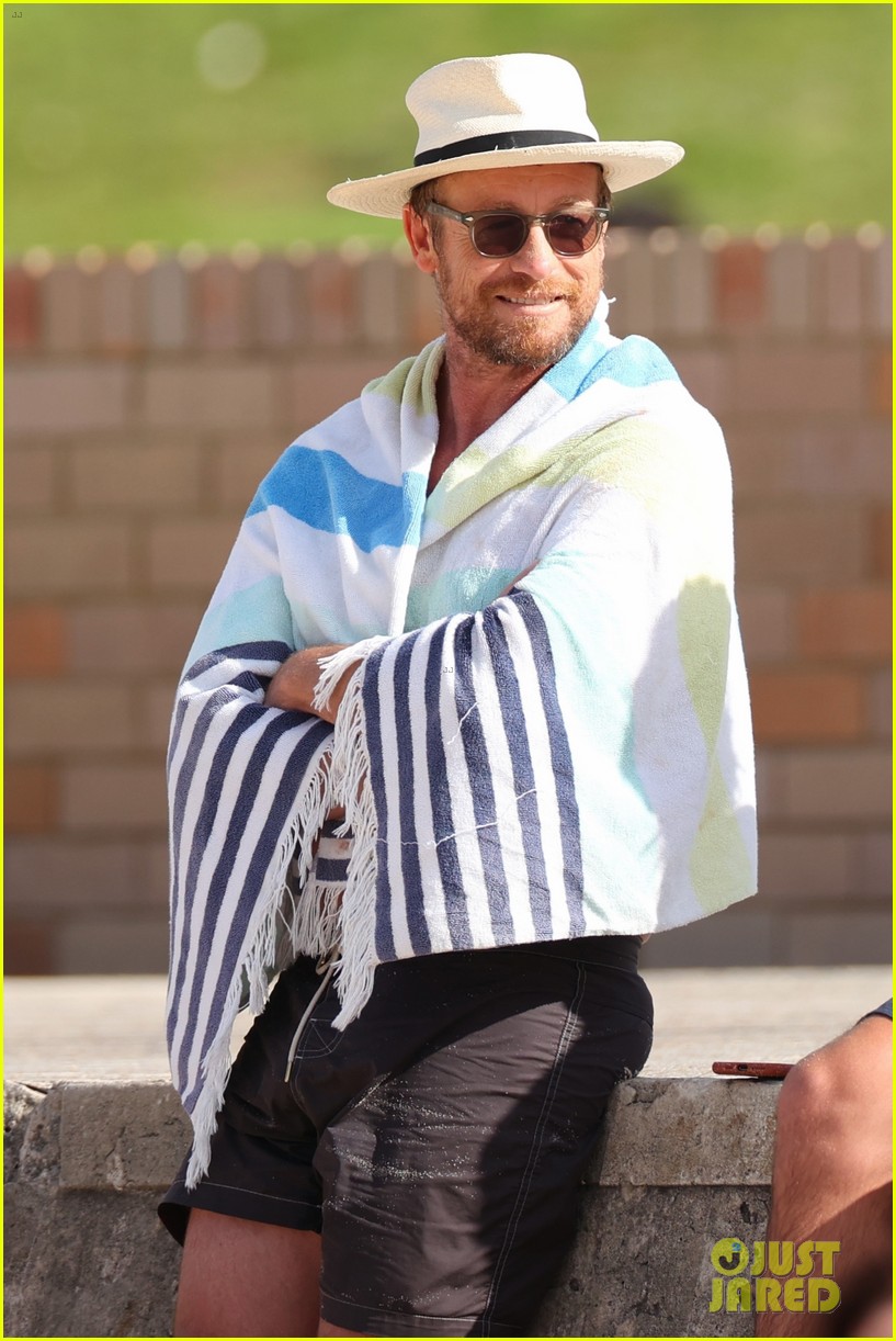 Simon Baker Goes Shirtless During Beach Day with 22-Year-Old Son Claude ...