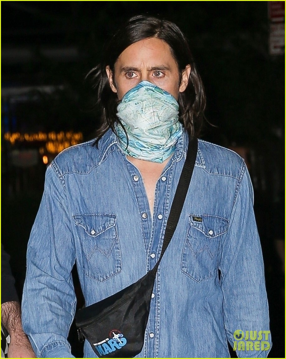 Jared Leto Wraps Bandana Around His Face While Out to Dinner in NYC ...