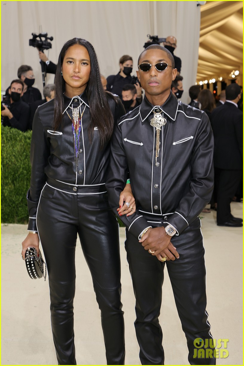 Pharrell Williams & Wife Helen Match in Leather Cowboy-Inspired Outfits ...