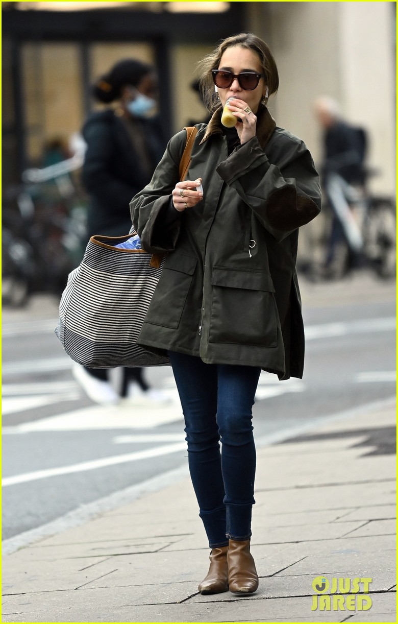 Emilia Clarke Does a Wellness Shot During a Day of Shopping in East ...