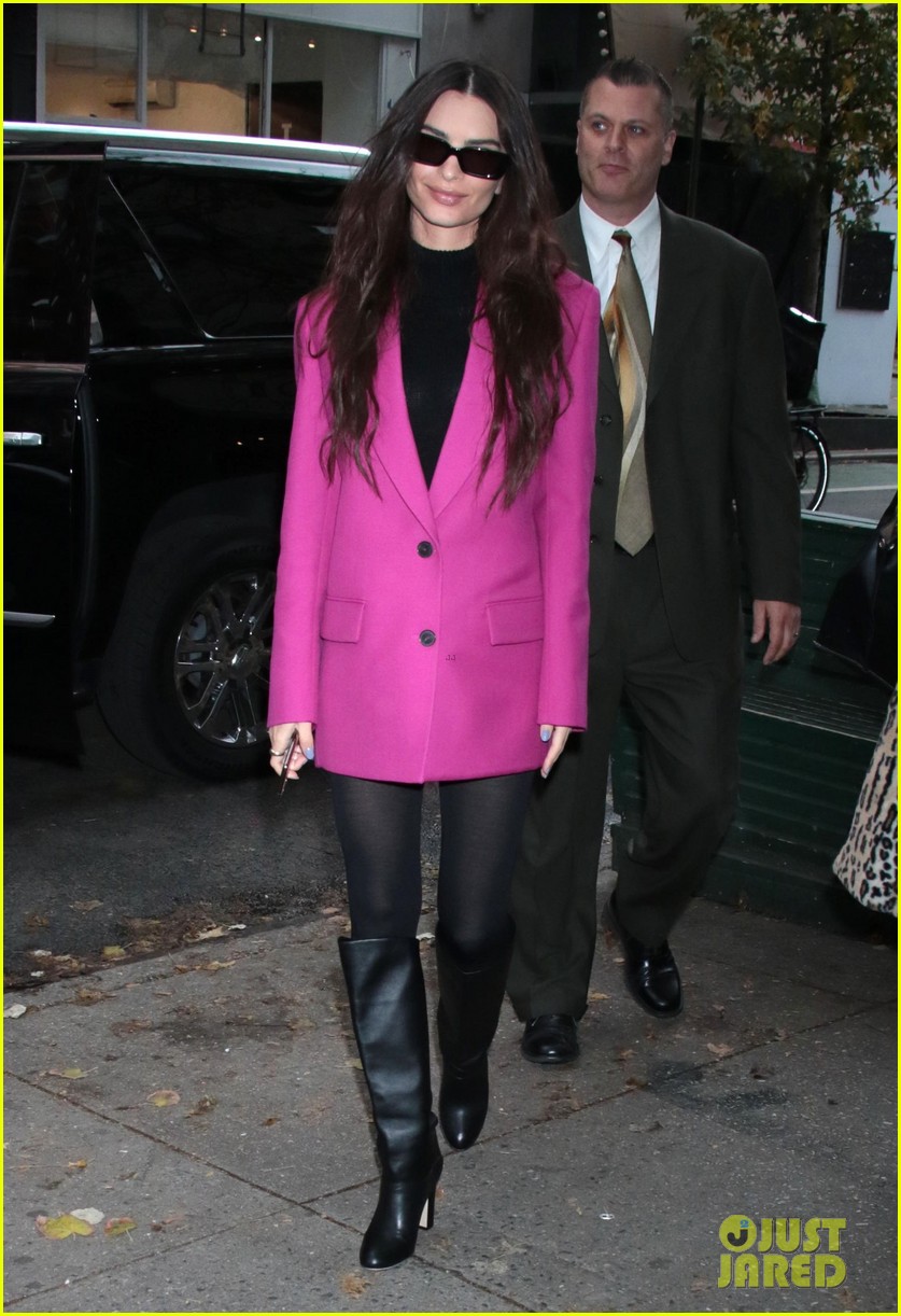 Emily Ratajkowski Sports Bright Pink Blazer for Book Signing in NYC ...