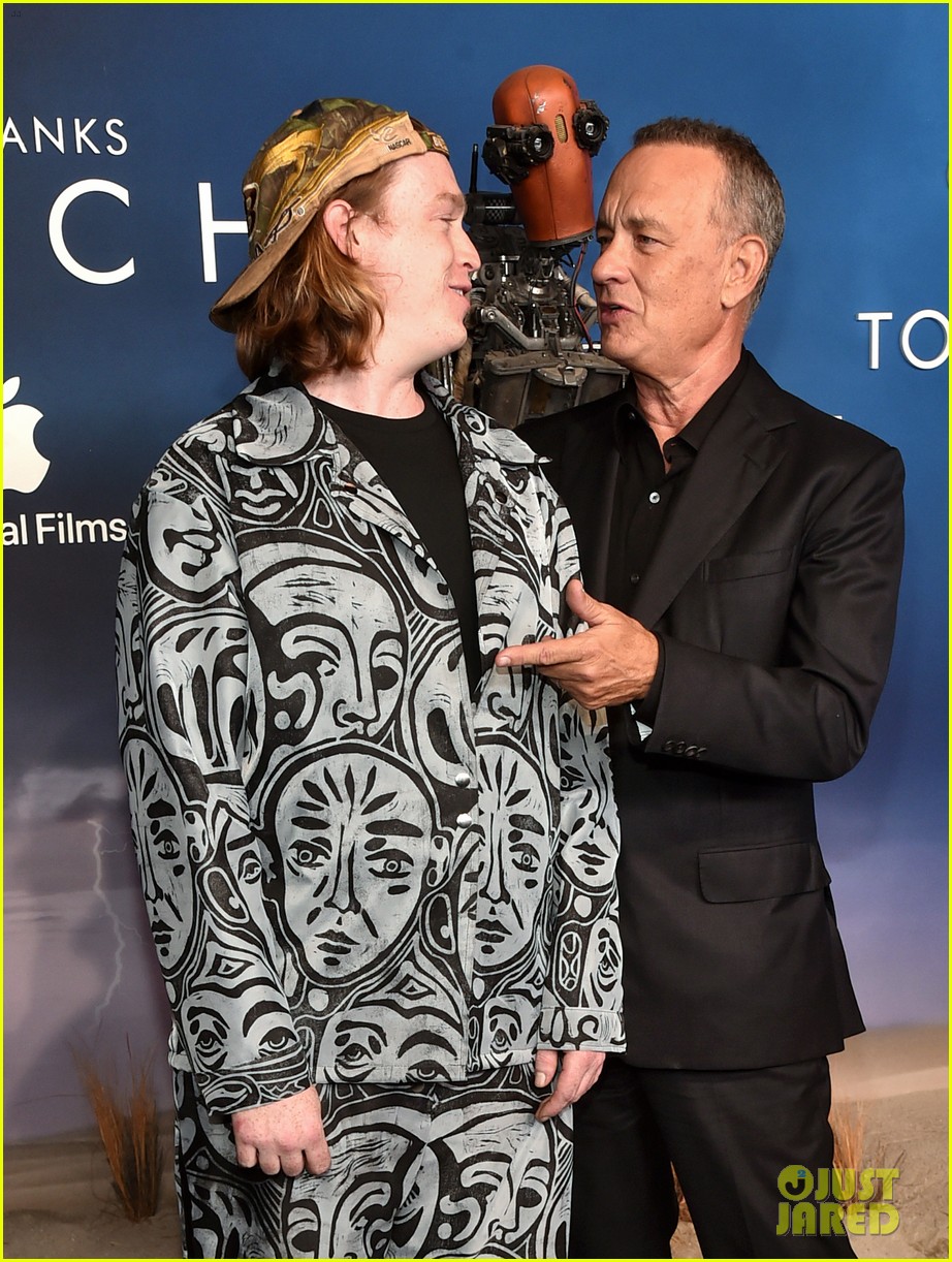 Tom Hanks Sneaks Up On Co-Star Caleb Landry Jones at 'Finch' Premiere ...