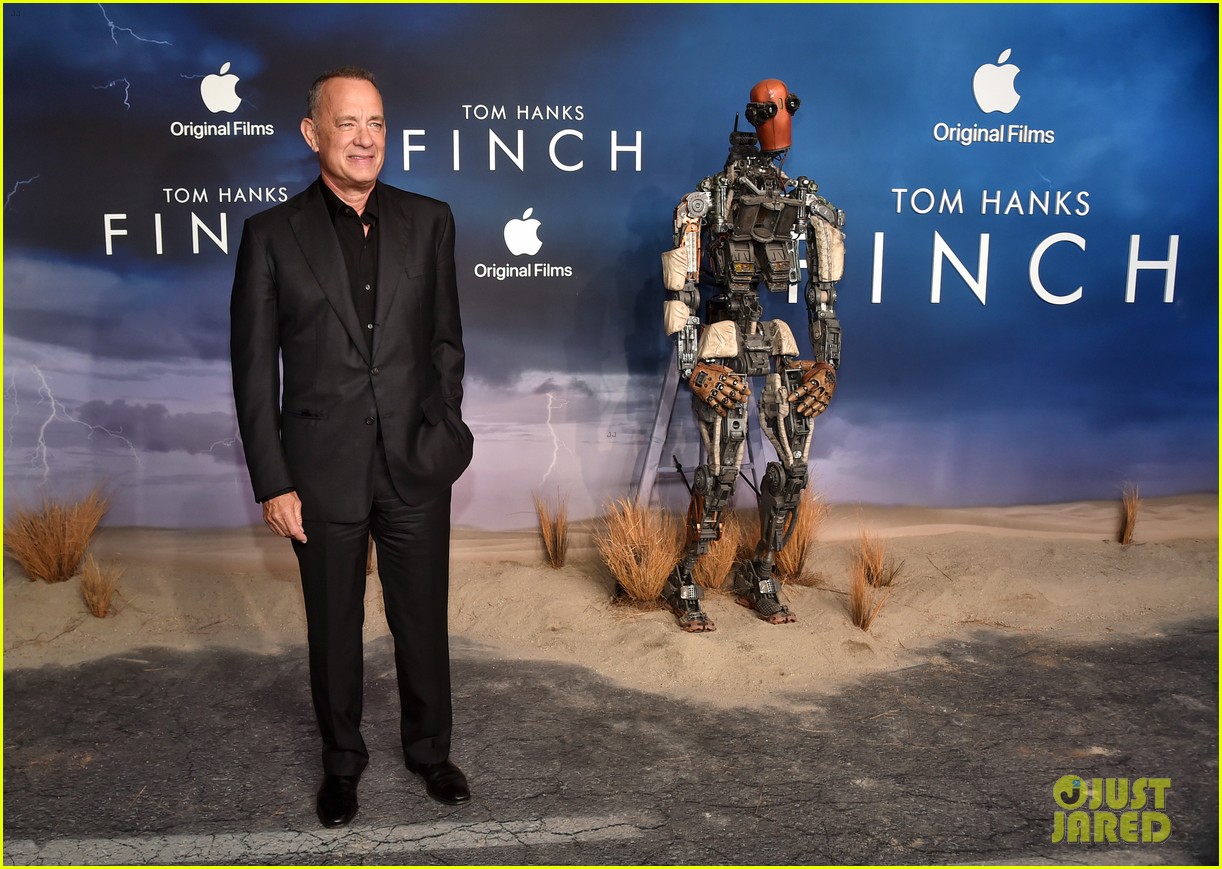 Tom Hanks Sneaks Up On Co-Star Caleb Landry Jones at 'Finch' Premiere ...