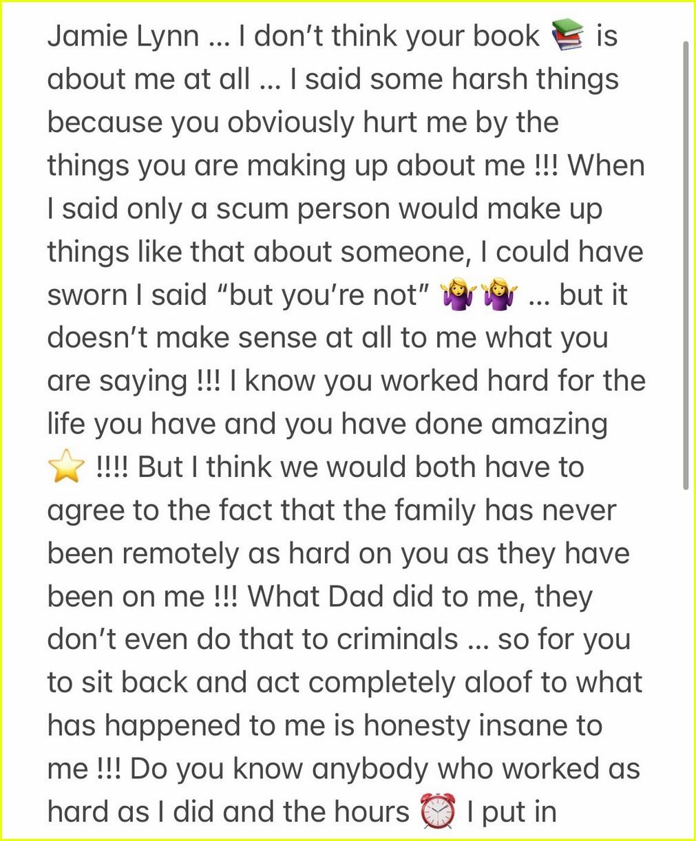 Britney Spears Posts New Open Letter to Jamie Lynn, Expresses Both Love ...