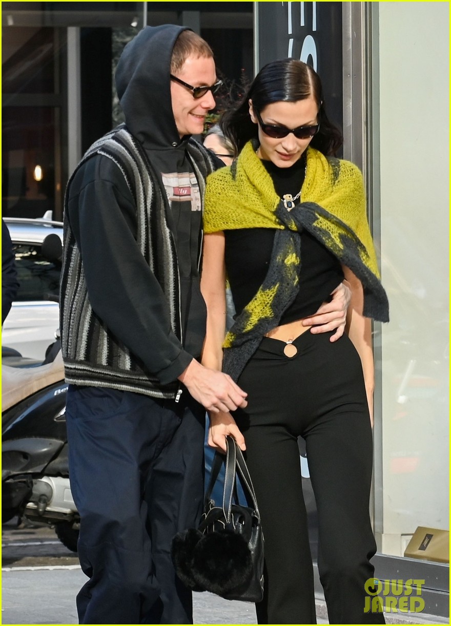 Bella Hadid & Marc Kalman Are All Smiles As They Arrive in Milan For ...