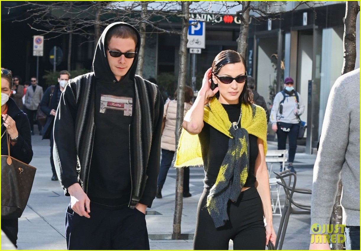 Bella Hadid & Marc Kalman Are All Smiles As They Arrive in Milan For ...