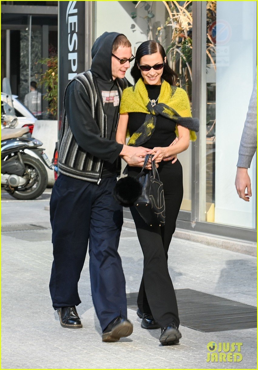 Bella Hadid & Marc Kalman Are All Smiles As They Arrive in Milan For ...