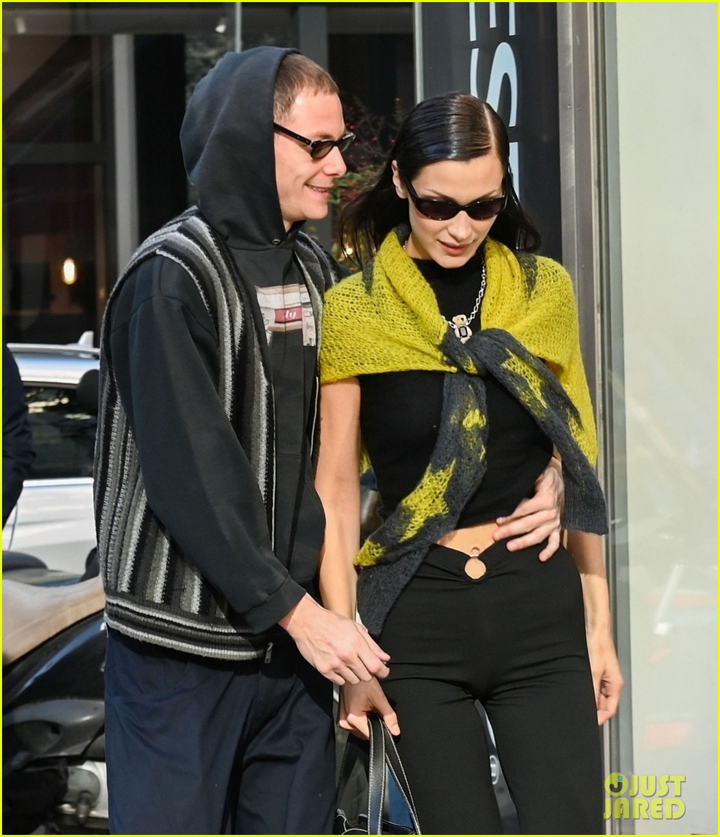 Bella Hadid & Marc Kalman Are All Smiles As They Arrive in Milan For ...