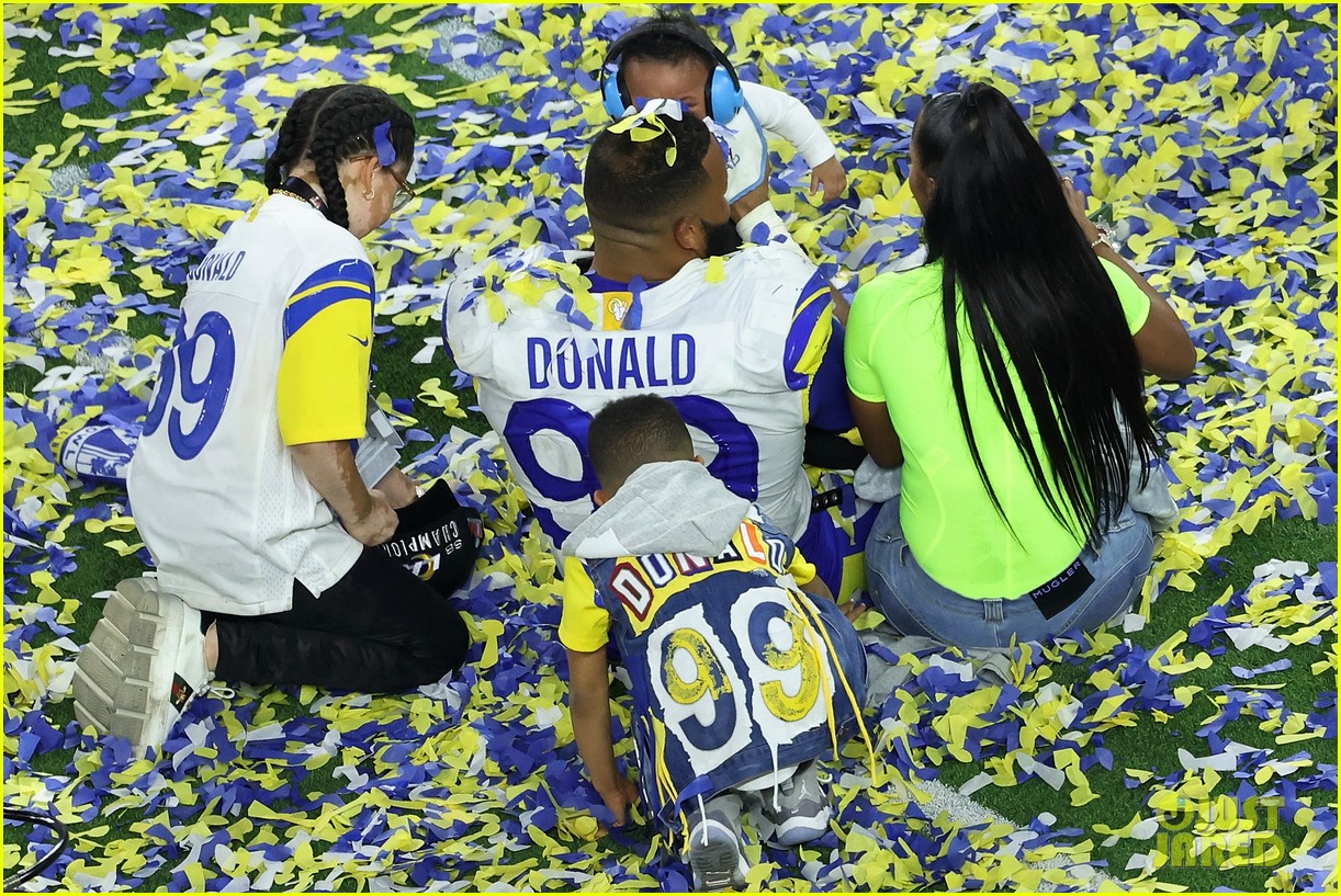 Aaron Donald Celebrated Super Bowl 2022 Win with Wife Erica & His Three ...