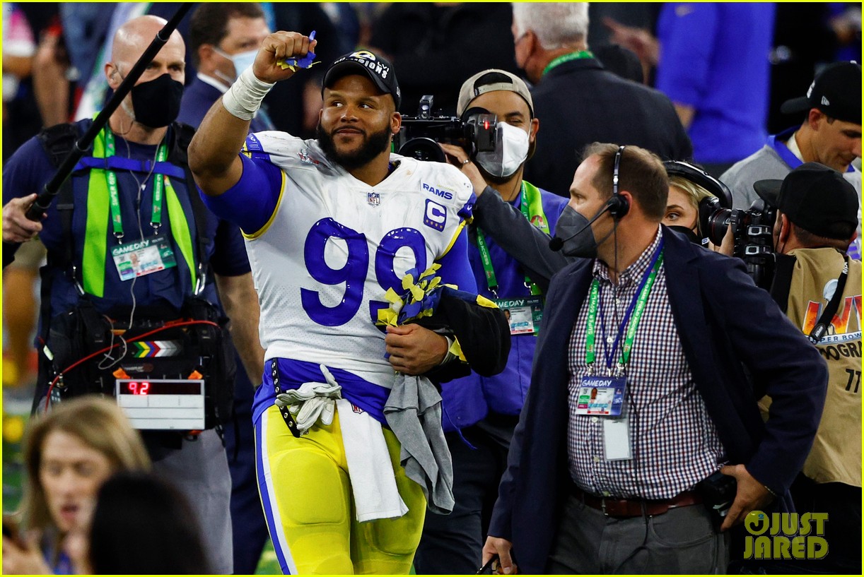 Aaron Donald Celebrated Super Bowl 2022 Win with Wife Erica & His Three ...