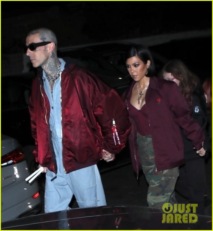 Kourtney Kardashian & Travis Barker Hold Hands While Heading to His Son ...