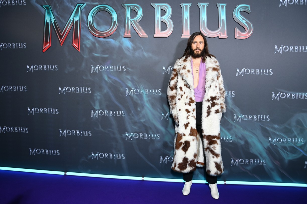 Jared Leto Wears An Animal Printed Fuzzy Coat To 'Morbius' Premiere in ...