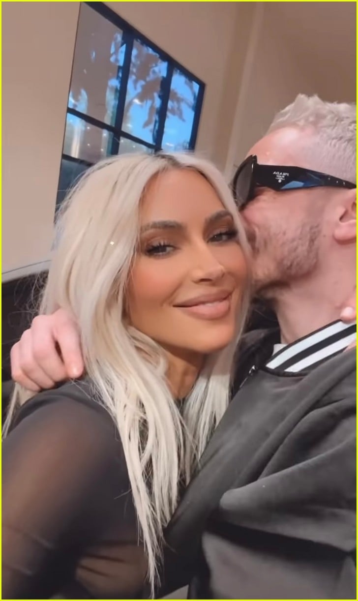 Kim Kardashian & Pete Davidson Share a Kiss, Show Off Matching Hair in ...