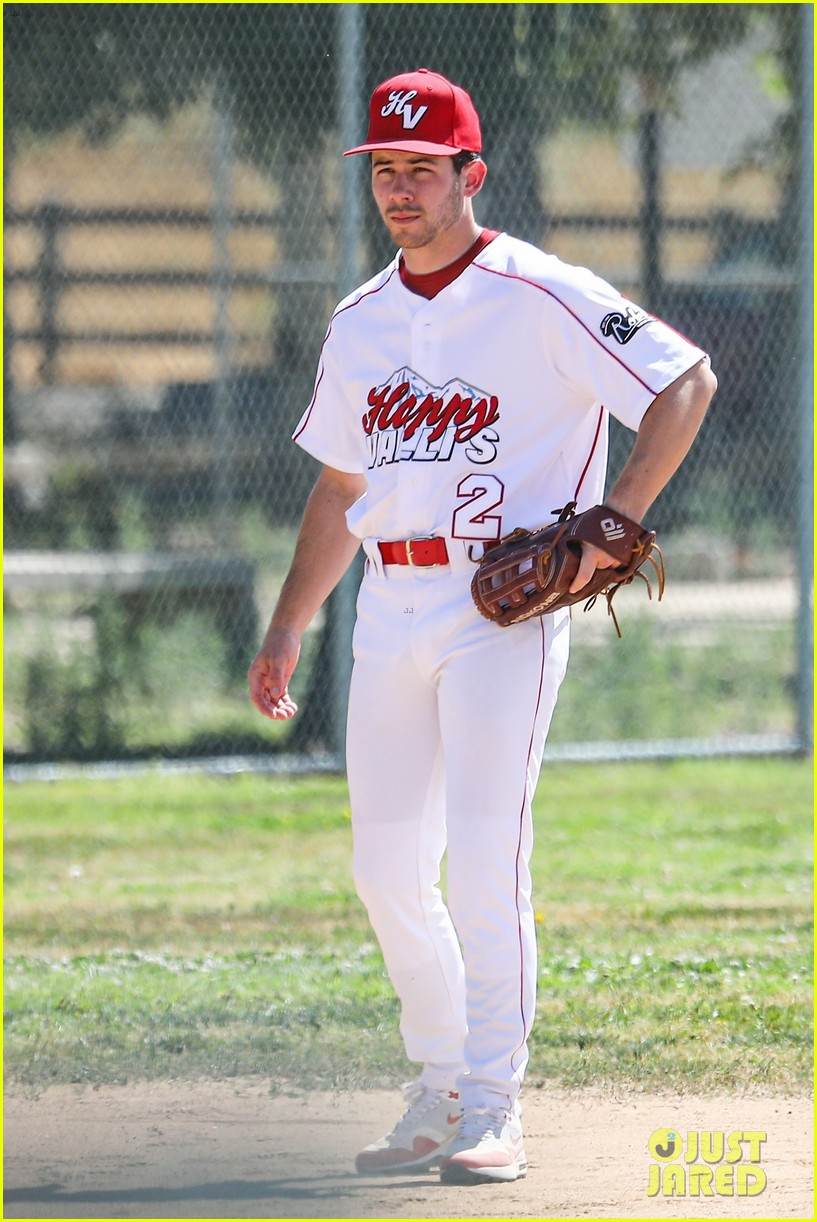 Nick Jonas In Baseball Outfit
