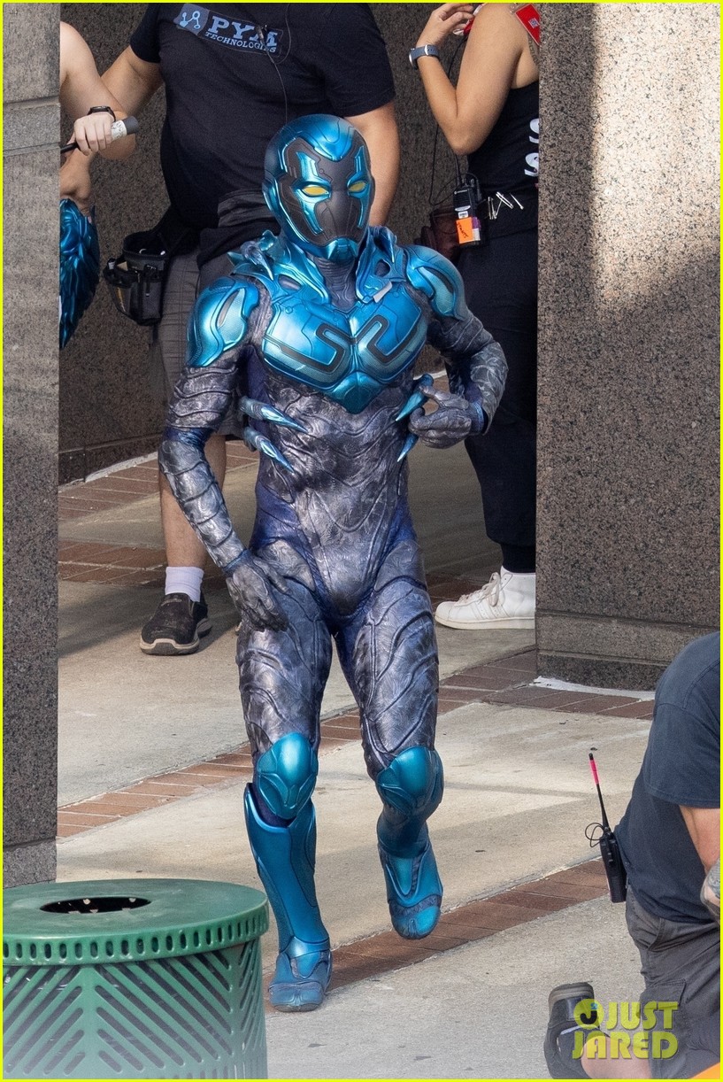 Xolo Maridueña Seen On 'Blue Beetle' Set For First Time In Full Costume!: Photo 4764612 ...