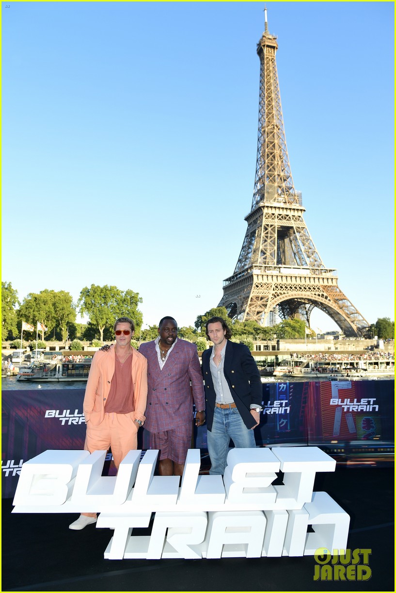 Brad Pitt & Joey King Kick Off 'Bullet Train' Press Tour in Paris at ...