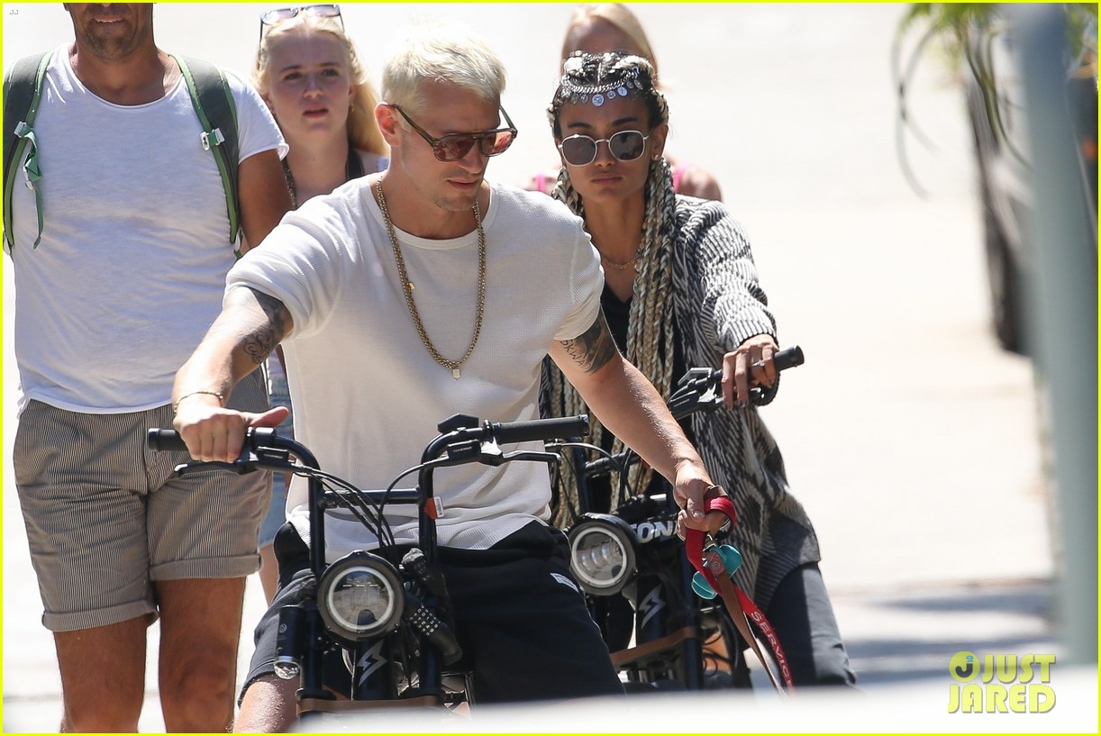 Joel Kinnaman & Fiancee Kelly Gale Go For a Ride on Their Electric ...