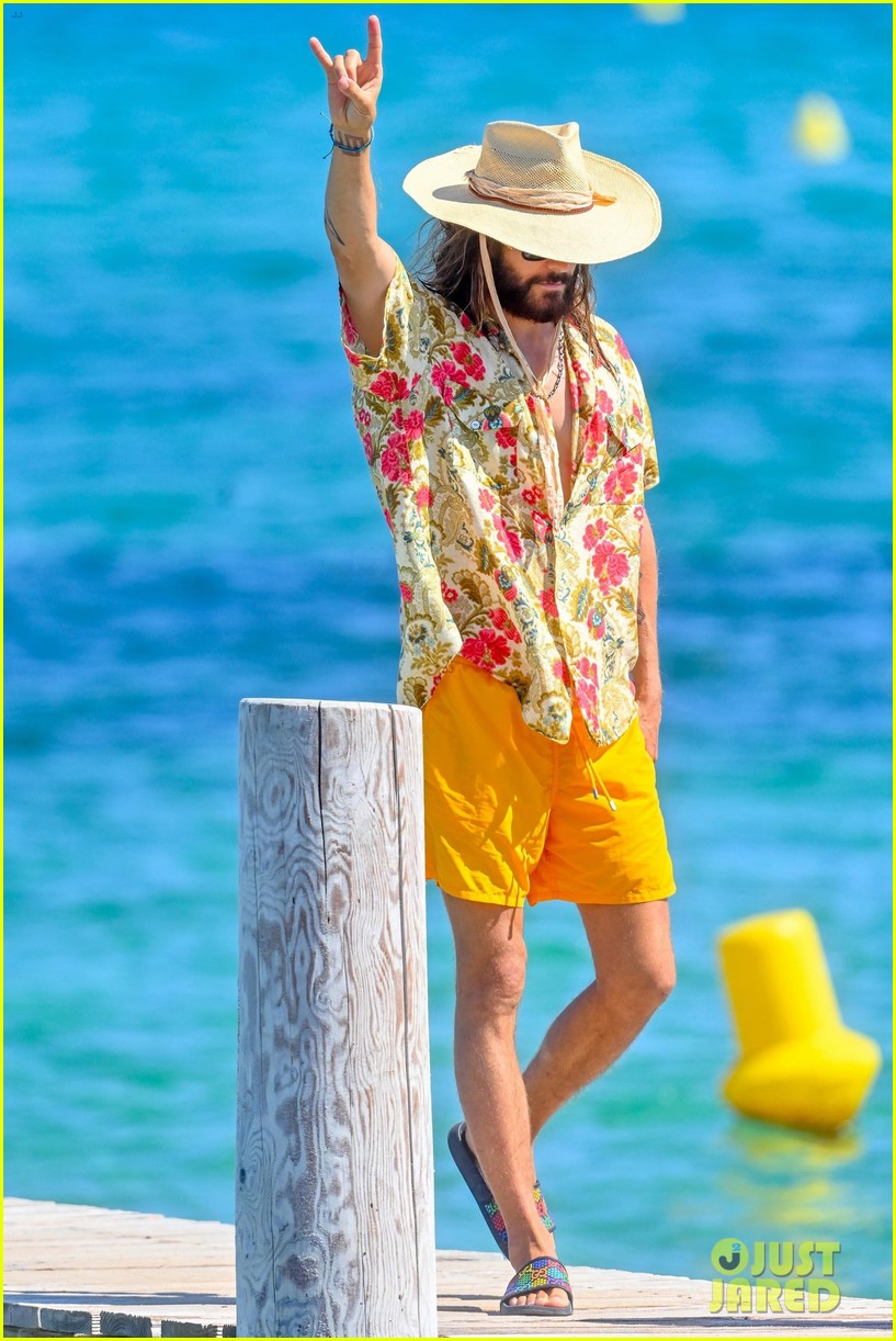 Jared Leto Sports Fun Floral-Print Shirt While Arriving at Club 55 in ...