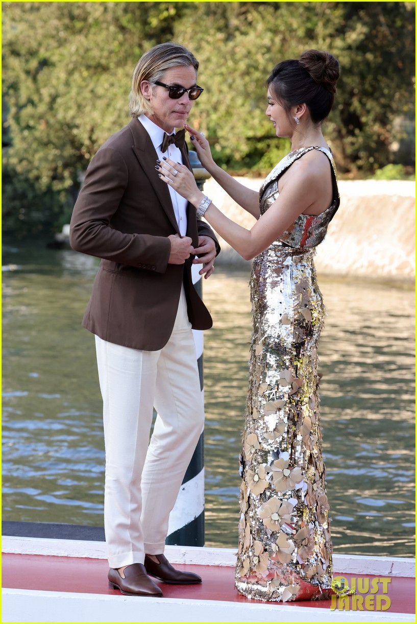 Gemma Chan Quickly Fixes Chris Pine's Outfit Before The 'Don't Worry ...